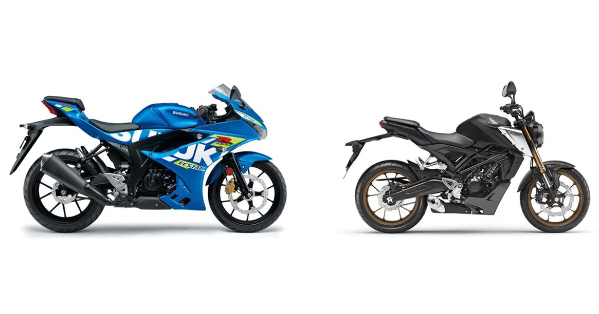 Motorrad Vergleich Suzuki GSX-R125 2023 vs. Honda CB125R 2024