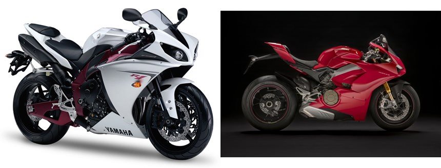 Motorrad Vergleich Yamaha R1 2009 vs. Ducati Panigale V4 S 2018