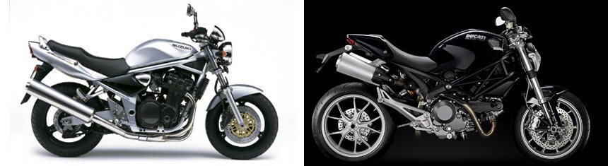 Motorrad Vergleich Suzuki Bandit 1200 2005 vs. Ducati Monster 1100 2009