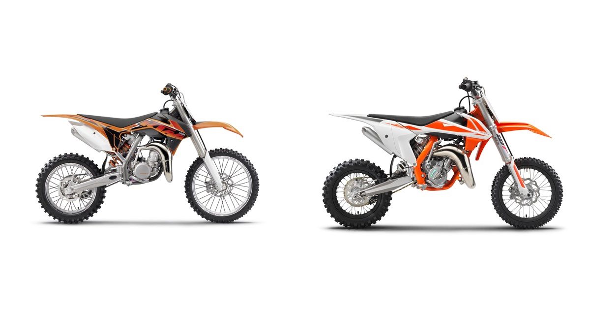 Motorrad Vergleich KTM 85 SX 19/16 2014 vs. KTM 65 SX 2019