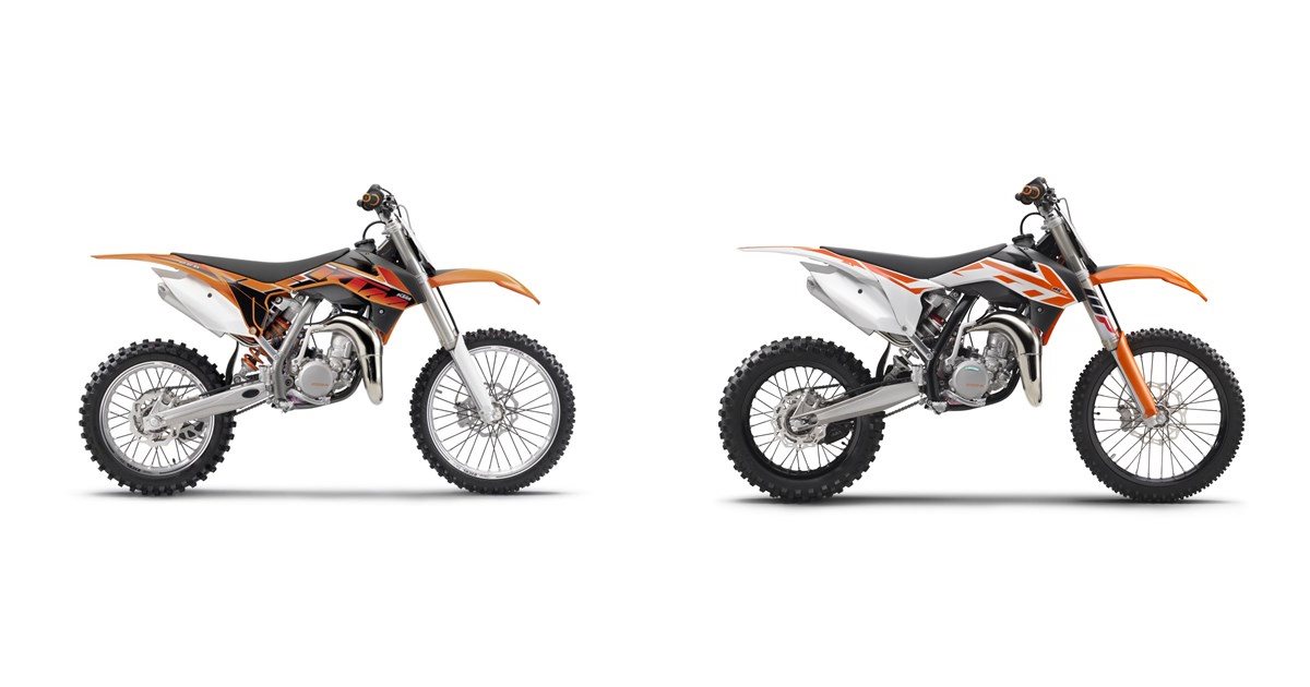 Motorrad Vergleich KTM 85 SX 19/16 2014 vs. KTM 85 SX 17/14 2017