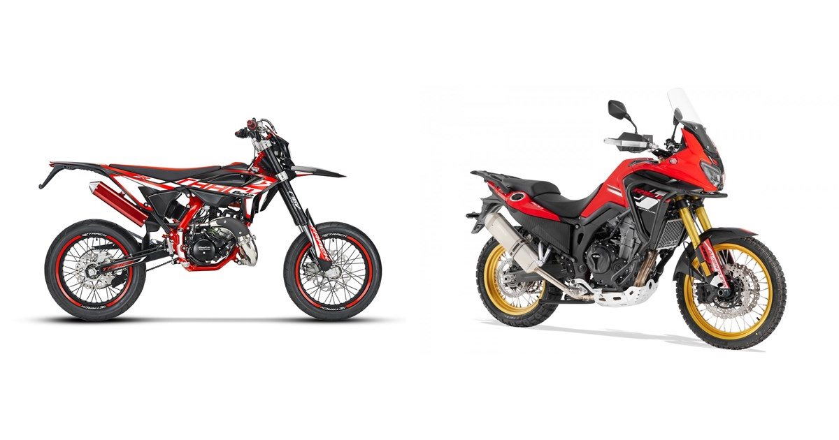 Motorrad Vergleich Beta RR 50 Motard Track 2024 vs. Rieju Aventura 500 2024