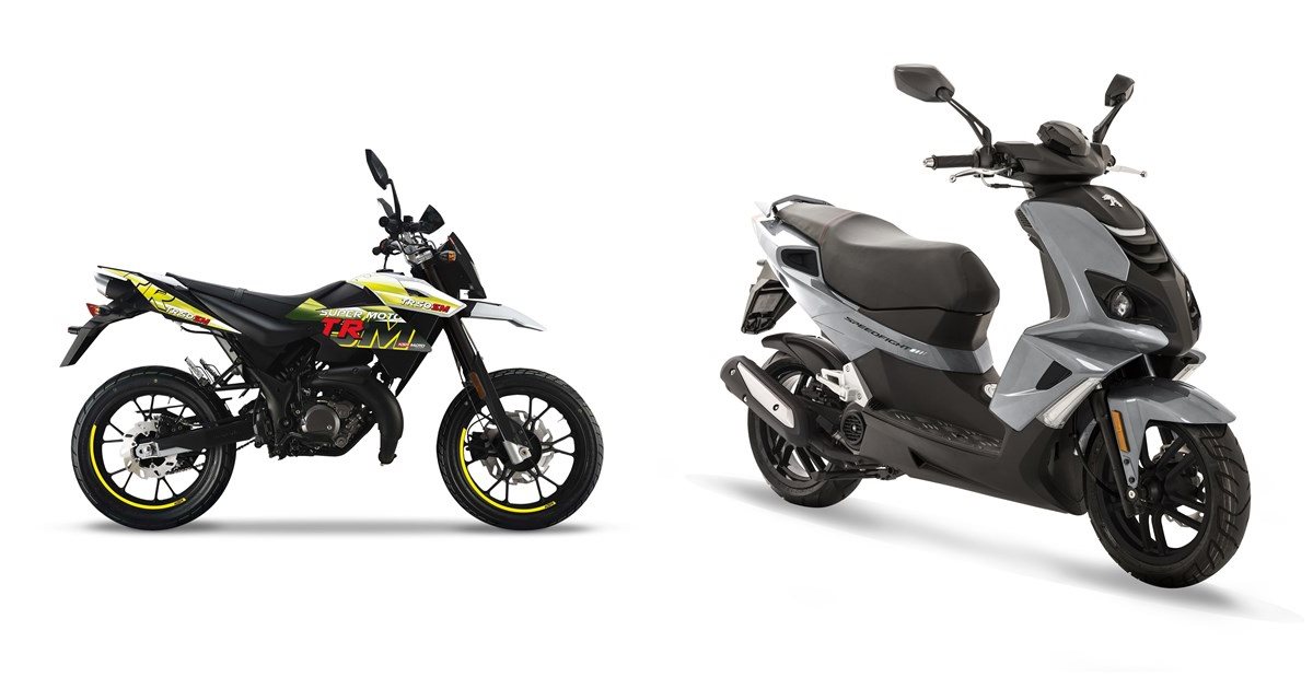 Motorrad Vergleich KSR Moto TR 50 SM 2021 vs. Peugeot Speedfight 4 50 ...