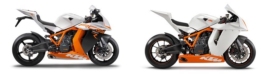 Motorrad Vergleich KTM 1190 RC8 R 2013 vs. KTM 1190 RC8 R Track 2012