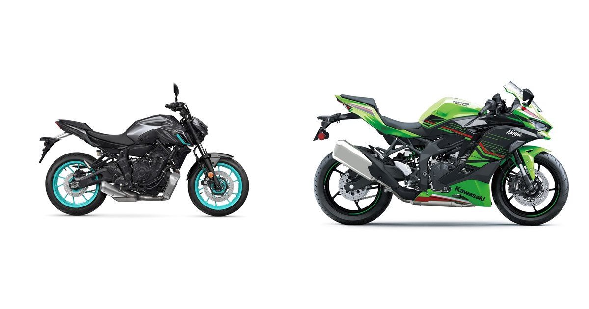 Motorrad Vergleich Yamaha MT-07 2024 vs. Kawasaki Ninja ZX-4RR 2024
