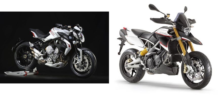 Motorrad Vergleich MV Agusta Dragster 800 2015 vs. Aprilia Dorsoduro ...