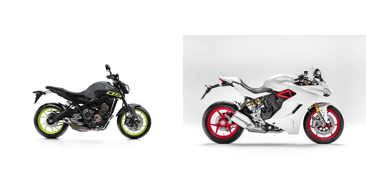 Motorrad Vergleich Yamaha MT-09 2016 vs. Ducati SuperSport S 2017