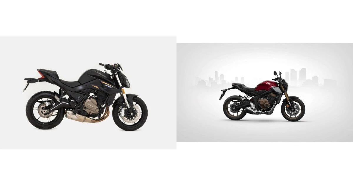 Motorrad Vergleich QJ Motor SRK 700 2024 vs. Honda CB650R E-Clutch 2024