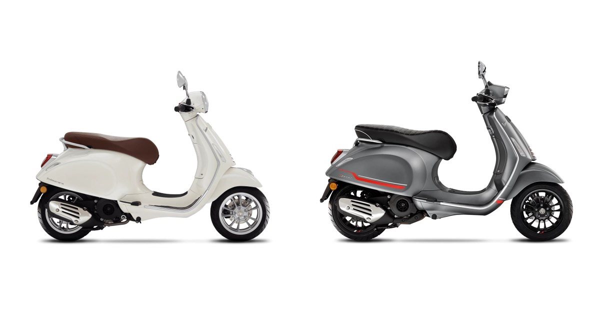 Motorrad Vergleich Vespa Primavera 125 2023 vs. Vespa Sprint 125 Sport iGET 2021
