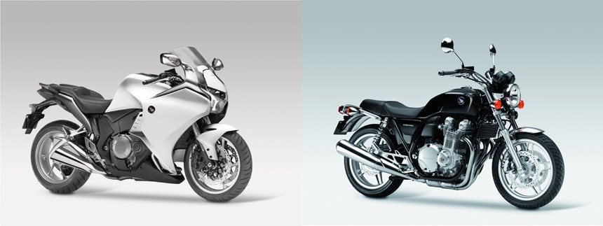 Motorrad Vergleich Honda VFR 1200 F 2010 vs. Honda CB 1100 2014
