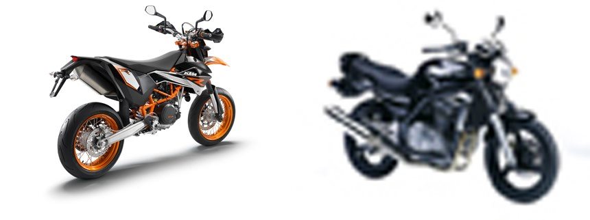 Motorrad Vergleich KTM 690 SMC R 2013 vs. Kawasaki ER-5 2006