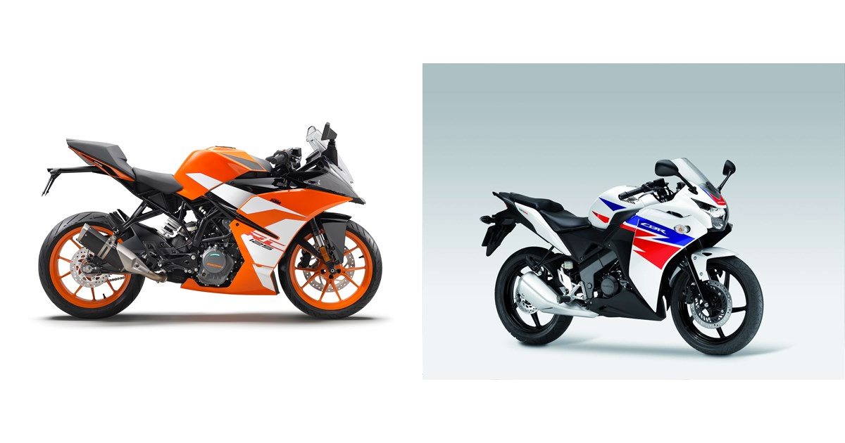 Motorrad Vergleich KTM RC 125 2018 vs. Honda CBR 125 R 2013