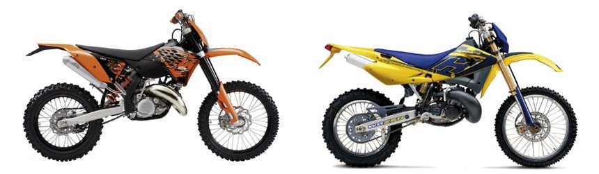 Motorrad Vergleich KTM 125 EXC 2008 vs. Husqvarna WR 250 2005