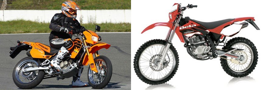 Motorrad Vergleich Hyosung XRX 125 Supermoto 2011 vs. Beta RR Enduro 4T ...