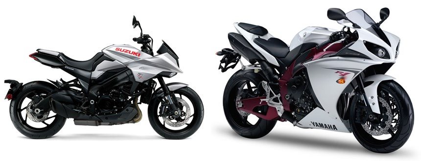 Motorrad Vergleich Suzuki Katana 2018 vs. Yamaha R1 2009