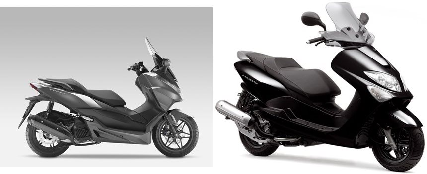Motorrad Vergleich Honda Forza 125 2020 vs. Yamaha Majesty YP125 2009