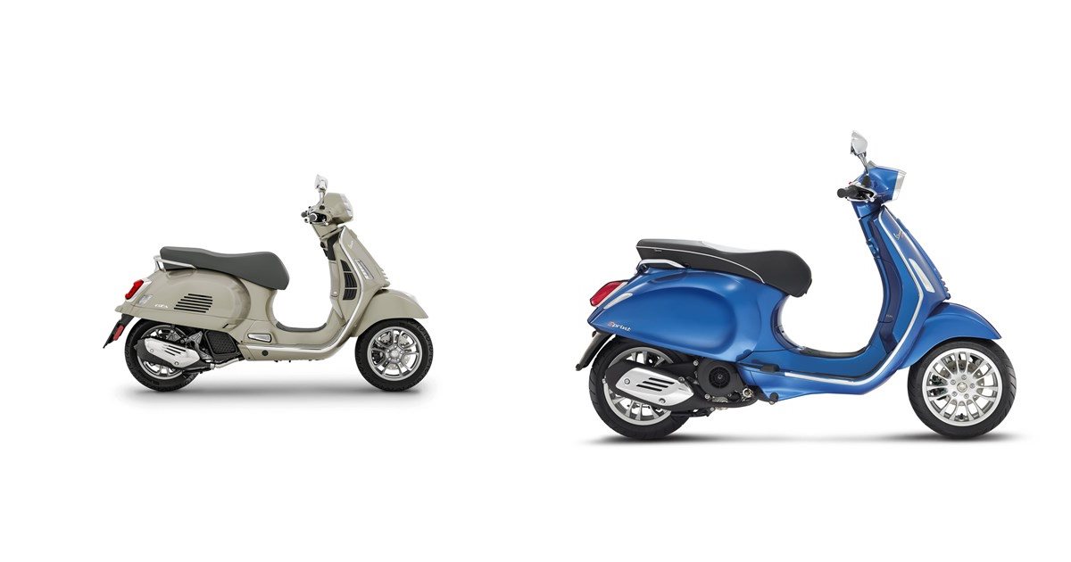 Motorrad Vergleich Vespa GTS 125 2023 vs. Vespa Sprint 125 i.e. 3V 2014