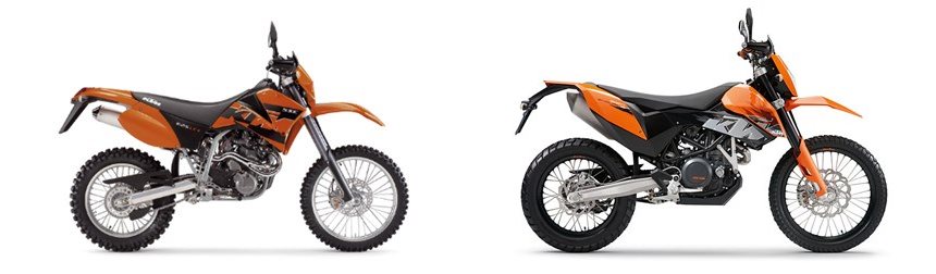 Motorrad Vergleich KTM 625 SXC 2005 vs. KTM 690 Enduro 2009