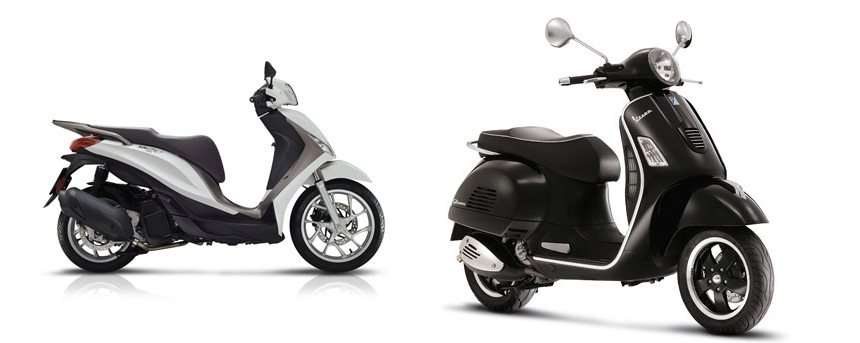 Motorrad Vergleich Piaggio Medley 125 ie IGET 2020 vs. Vespa GTS 300 i.e. Super 2009