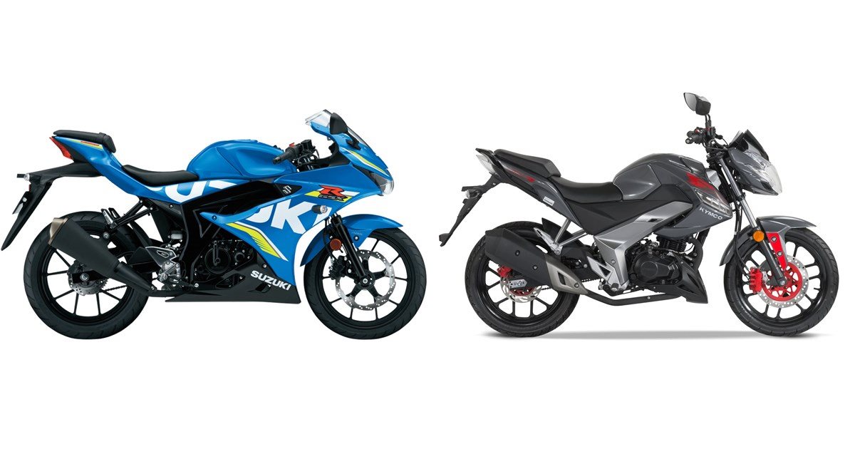 Motorrad Vergleich Suzuki GSX-R125 2017 vs. Kymco Visar 125i 2020