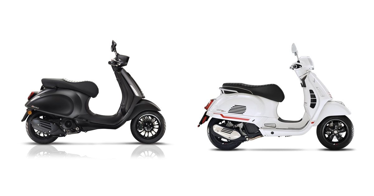 Motorrad Vergleich Vespa Sprint 125 iGet Notte 2018 vs. Vespa GTS 125 Super Sport 2022