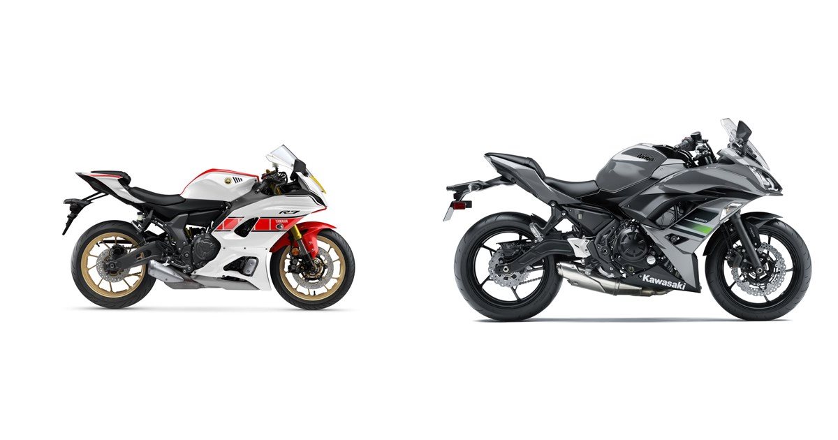 Yamaha R7 World GP 60th Anniversary 2021 vs Kawasaki Ninja 650 2018