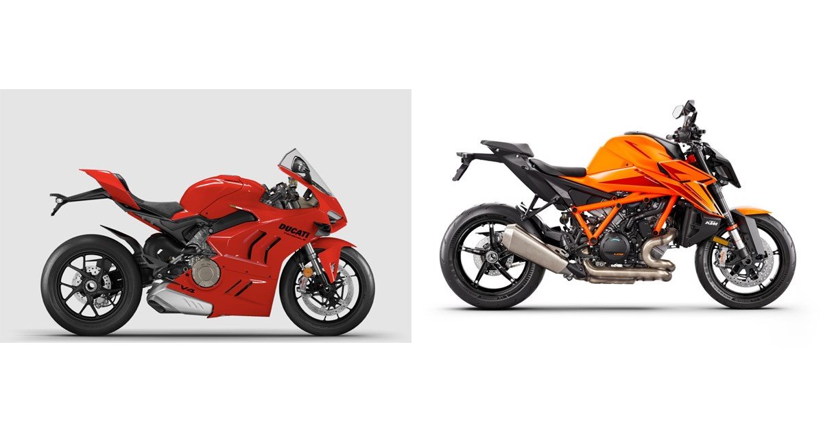 Ducati Panigale V4 2024 vs KTM 1390 Super Duke R 2024