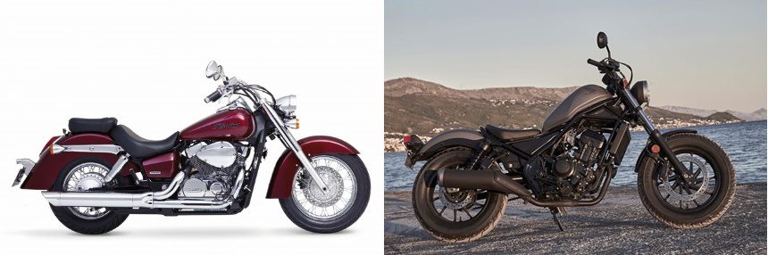 Motorrad Vergleich Honda VT 750 Shadow 2005 vs. Honda CMX500 Rebel 2017
