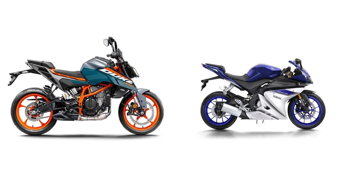 Motorrad Vergleich KTM 390 Duke 2024 vs. Yamaha R125 2016