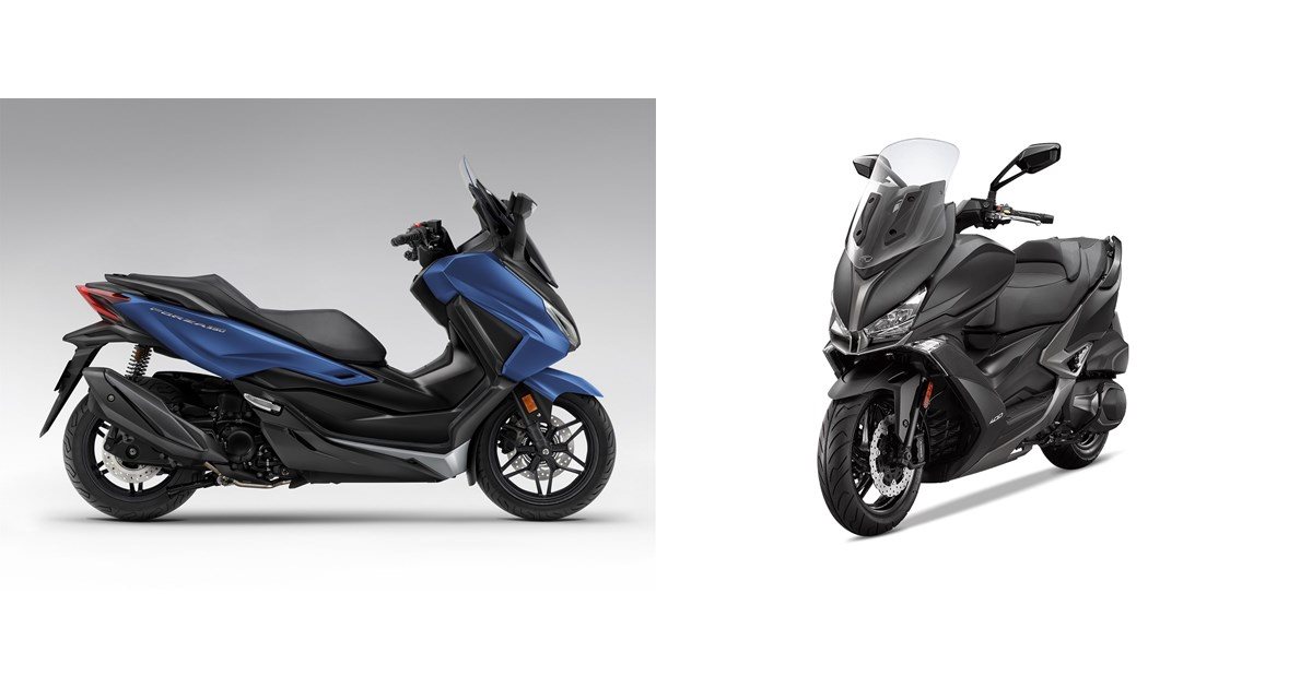 Motorrad Vergleich Honda Forza 350 2024 vs. Kymco Xciting S 400i ABS 2019