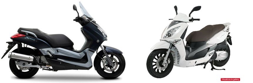 Motorrad Vergleich Yamaha XMAX 125 2009 vs. Aeon Urban 125 2015