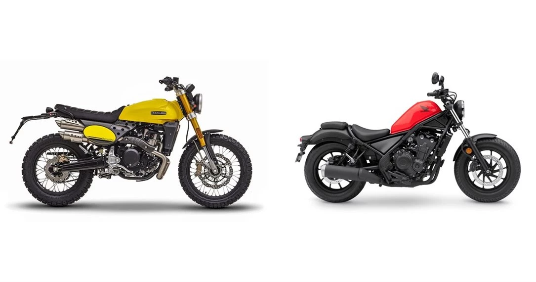 Comparaison des motos Fantic Caballero Scrambler 500 2022 VS. Honda ...