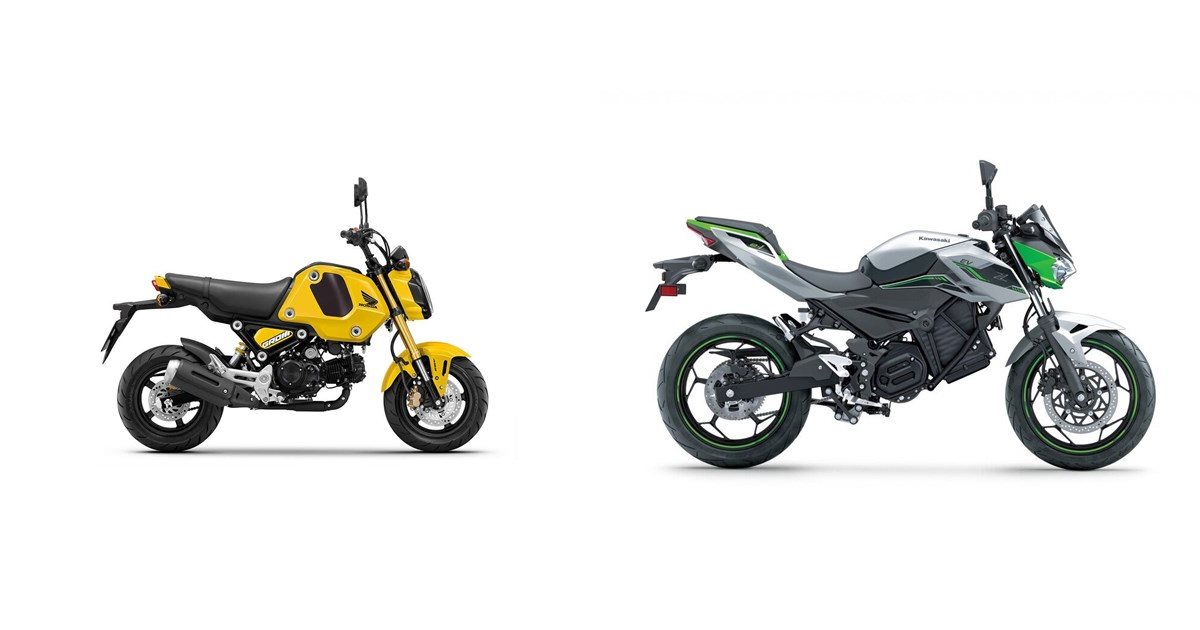 Motorrad Vergleich Honda MSX125 Grom 2024 vs. Kawasaki Z e-1 2024