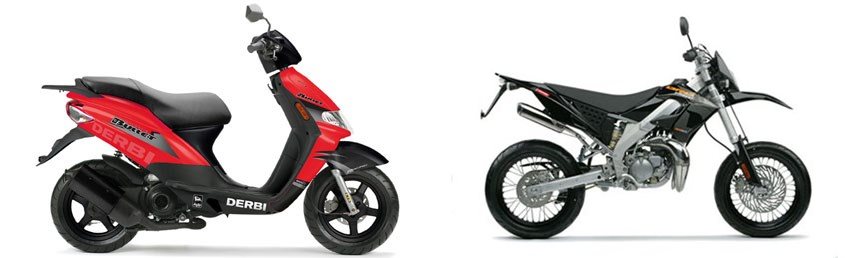 Motorrad Vergleich Derbi Atlantis 50 Bullet 2009 vs. Derbi Senda DRD ...