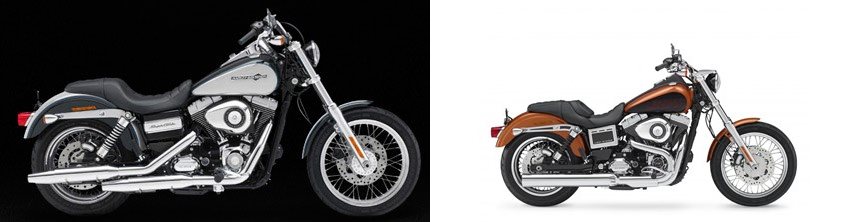 Motorrad Vergleich Harley-Davidson Dyna Super Glide Custom FXDC 2012 vs. Harley-Davidson Dyna ...
