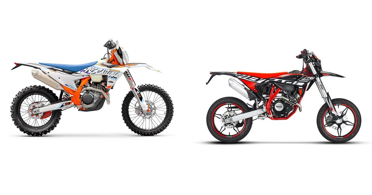 Motorrad Vergleich KTM 450 EXC-F SIX DAYS 2024 vs. Beta RR Motard 125 ...