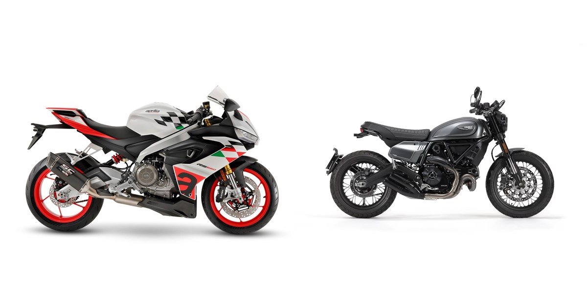 Motorrad Vergleich Aprilia RS 660 Extrema 2023 vs. Ducati Scrambler ...
