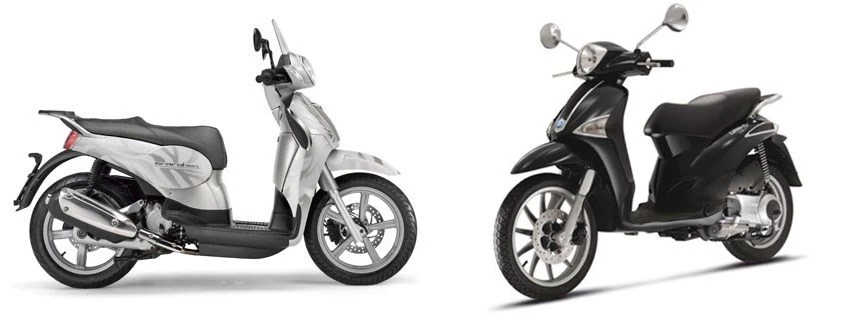 Motorrad Vergleich Aprilia Scarabeo 125 ie. 2010 vs. Piaggio Liberty 125ie 3V 2010