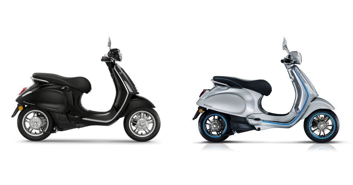 Motorrad Vergleich Vespa Primavera Elettrica 2024 vs. Vespa Elettrica 70 km/h 2024