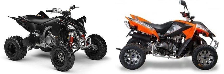 Motorrad Vergleich Yamaha YFM 450 R 2009 vs. Adly Hurricane 450 ...