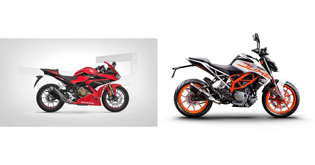 Motorrad Vergleich Honda CBR500R 2023 vs. KTM 390 Duke 2018