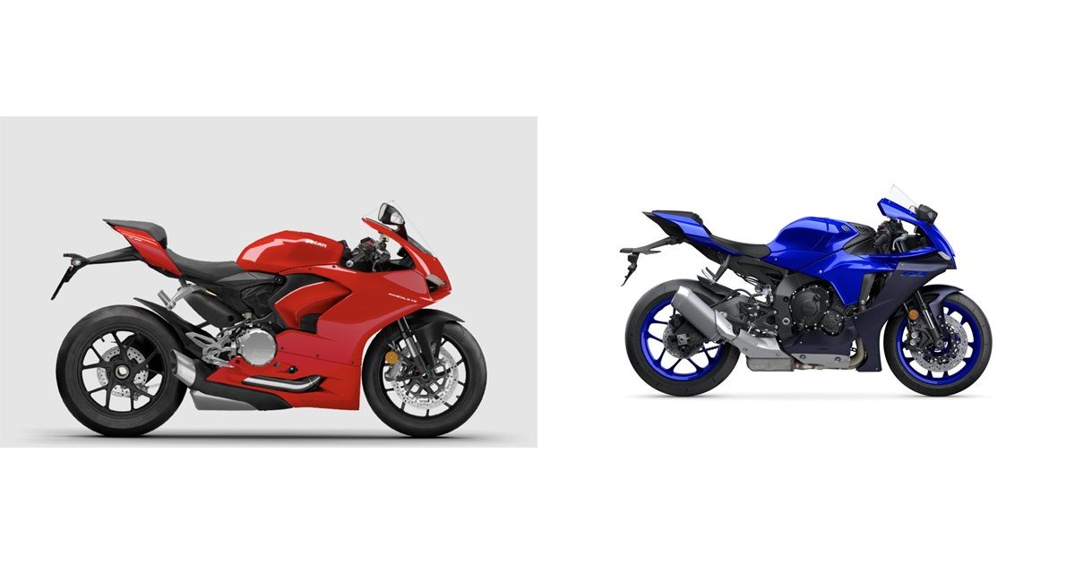Motorrad Vergleich Ducati Panigale V2 2024 vs. Yamaha R1 2022