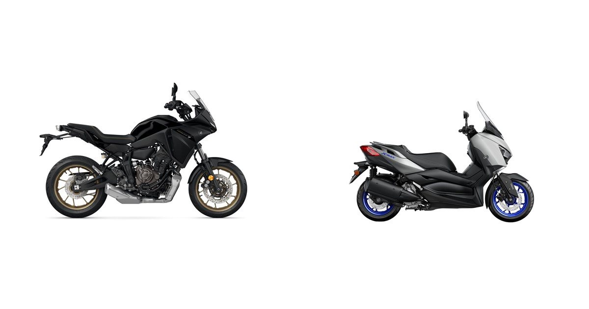 Motorrad Vergleich Yamaha Tracer 7 2023 vs. Yamaha XMAX 300 2021