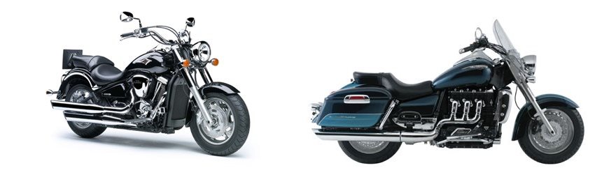 Motorrad Vergleich Kawasaki VN 2000 Classic 2009 vs. Triumph Rocket III ...