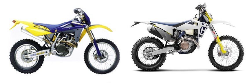 Motorrad Vergleich Husqvarna TE 450 2006 vs. Husqvarna FE 450 2020