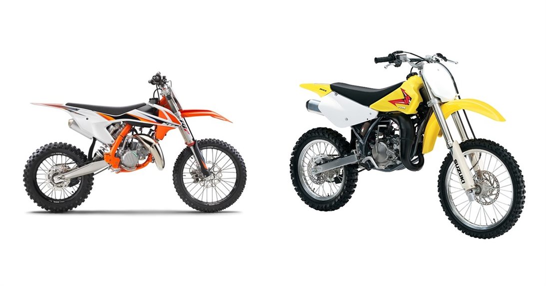 Motorrad Vergleich KTM 85 SX 19/16 2022 vs. Suzuki RM-85L 2015