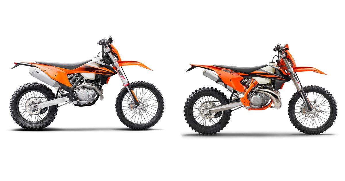Motorrad Vergleich KTM 450 EXC-F 2020 vs. KTM 300 EXC TPI 2019