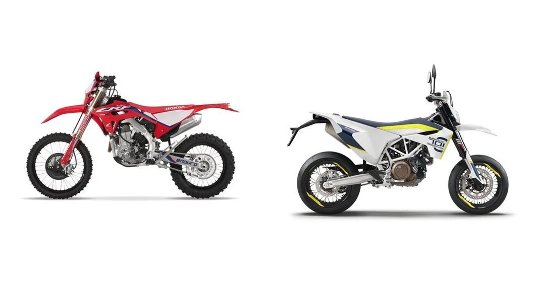Red Moto CRF 450RX Enduro 2020 vs Husqvarna 701 Supermoto 2017