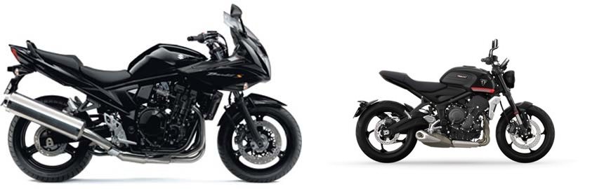 Motorrad Vergleich Suzuki Bandit 650S 2009 vs. Triumph Trident 660 2023