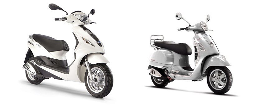 Motorrad Vergleich Piaggio New Fly 125 i.e. 3V 2015 vs. Vespa GTS 125 2009
